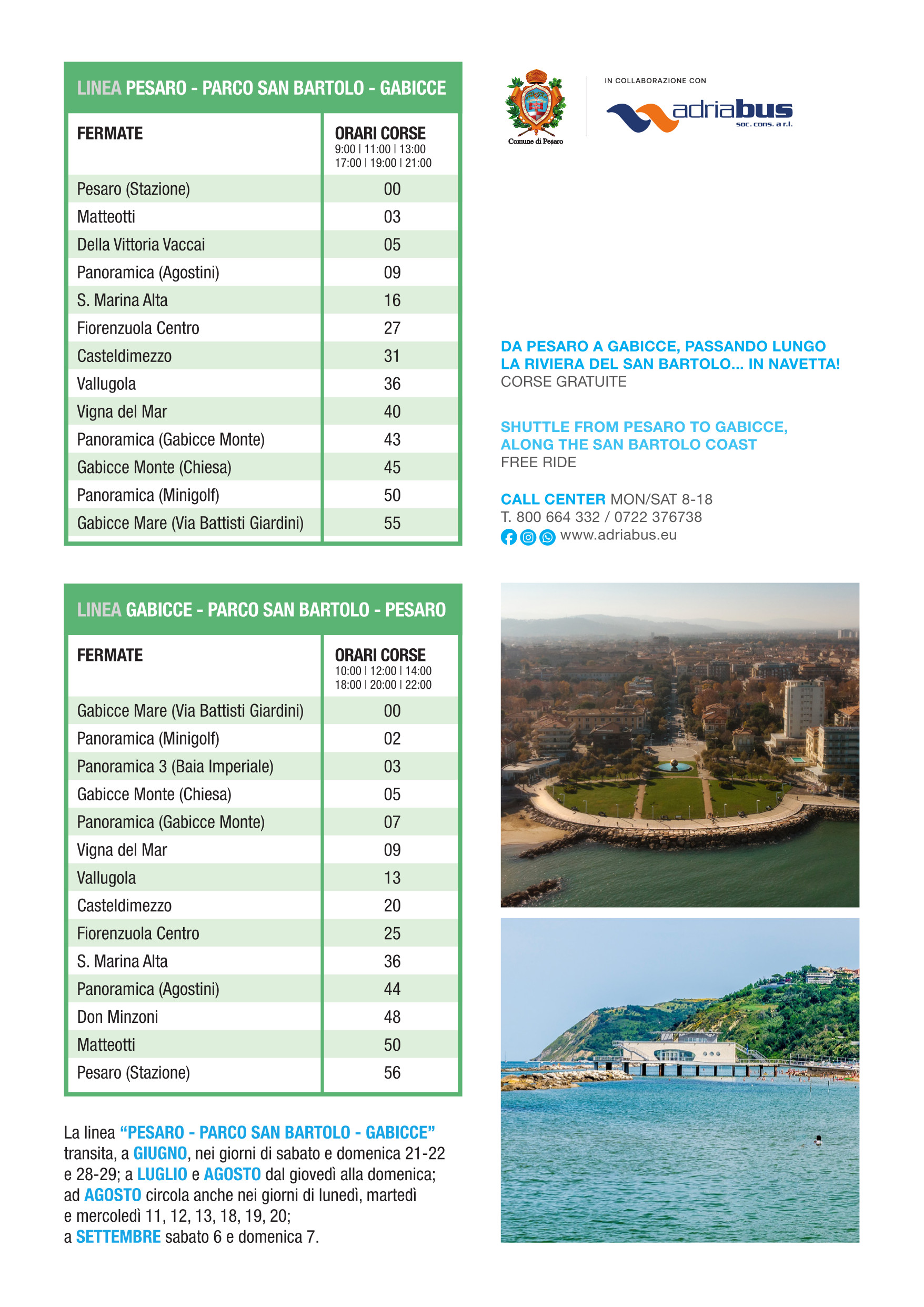 Comune di Gabicce Mare: Linee Mobilità Estiva
